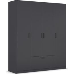 Dreht&uuml;renschrank Rauch, B:180cm H:210cm T:54cm, grau, Holzwerkstoff, Schr&auml;nke, "Kleiderschrank Schrank Garderobe W&auml;scheschrank BARI", mit Schubasten