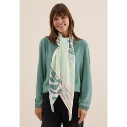Cecil Damen Halstuch, gr&uuml;n, gemustert, Stoff, 70% Polyester, 30% Viskose, Modet&uuml;cher, mit grafischem Muster