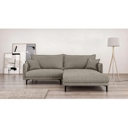 Ecksofa Home Affaire, B:246cm H:86cm T:190cm, grau, 100% Polyester, Wohnzimmer, Sofas, "ALEXANDRIA mit Recamiere rechts oder links bestellbar,