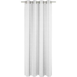 Gardine WIRTH, B:700cm H:145cm, grau, Polyester, Wohnzimmer, Gardinen, "Chlo&eacute;", Fertigstore mit &Ouml;sen (&Oslash; 4 cm) nach Ma&szlig;