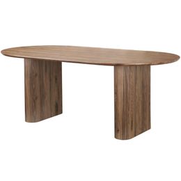 Esstisch OTTO HOME, B:200cm H:76cm T:100cm, braun, K&uuml;che, Tische, "Bostonia", ovaler Esstisch, Beine mit Rillenstruktur, pflegeleicht, H&ouml;he 76 cm