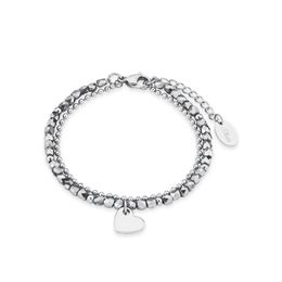 s.Oliver Damen Armband "Herz", 20cm, Edelstahl, silber, Edelstahl, Armbänder, mit Glasstein