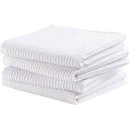 Sp&uuml;ltuch DDDDD, B:30cm L:30cm, wei&szlig;, 100% Baumwolle, Geschirrt&uuml;cher, "Basic", mit luxuri&ouml;ser Rippenstruktur und optimale Feuchtigkeitsaufnahme