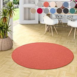 Teppich my home, H:5mm &Oslash;:240cm, orange, Kunstfaser, Wohnzimmer, Teppiche, "Fortis, Schlinge, Made in Netherlands", Uni Farben, gekettelt,