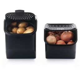 Tupperware Aufbewahrungssystem "Tupperware, PotatoSmart 8,3 l + OnionSmart 5,5 l", schwarz, Lebensmittelaufbewahrungsbehälter, die perfekte Lösung
