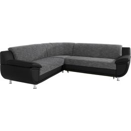 Ecksofa Trendmanufaktur, B:267cm H:85cm T:247cm, schwarz-wei&szlig;, Primabelle-Microfaser;Kunstleder SOFTLUX / Struktur (77% Polyester; 23% Polyacryl),