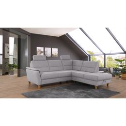 Ecksofa Home Affaire, B:236cm H:89cm T:212cm, silber, 100% Polyester;Struktur (100% Polyester);Luxus-Microfaser in Lederoptik (100% Polyester),