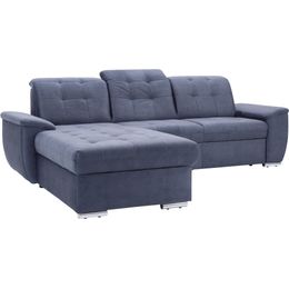 Ecksofa, B:277cm H:92cm T:206cm, blau, exxpo - SOFA FASHION, Wohnzimmer, Sofas, "Derby Inkl. Kopfteilverstellung, wahlw. Bett & Bettkasten, L-Form",