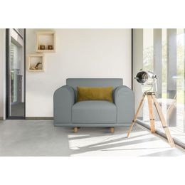 Loveseat OTTO HOME, B:125cm H:82cm T:96cm, blau, 89% Polyester/9% Rayon/3% Nylon, Sessel, "Maroon Sessel", in skandinavischem Design, mit losem Kissen