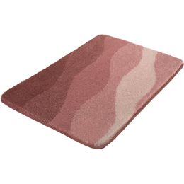 Badematte Kleine Wolke, H:20mm, rosa, Polyacryl, Badematten, "Malena", Badteppich, modernes Wellen Design, Farbverlauf, waschbar