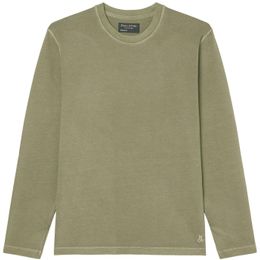 Marc O'Polo MARC O'POLO Herren Langarmshirt "T-shirt, long sleeve, crew neck, embroidery", grün, Gr. S, Single Jersey, Obermaterial: 100% Baumwolle, Shirts