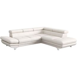 Ecksofa COTTA, B:277cm H:91cm T:104cm, wei&szlig;, Softlux-Kunstleder;Luxus-Kunstleder, Wohnzimmer, Sofas, "Enterprise L-Form", mit Arm- &