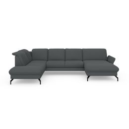 Sit & More Wohnlandschaft SIT & MORE, B:338cm H:84cm T:207cm, grau, Sofas, "Fashion U-Form", wahlweise mit Kopfteilverstellung, Vorziehsitz, motorisch,