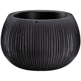 Blumentopf Prosperplast, schwarz, Kunststoff, Balkon, Pflanzgefäße, ""Beton Bowl" aus schwarzem Kunststoff", Ø29cm x H19,5cm