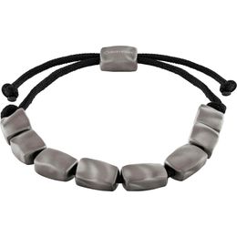 Calvin Klein Herren Armband "CK METALLIC WAVES", 19cm, Edelstahl Nylon, grau, Edelstahl, Nylon, Armbänder