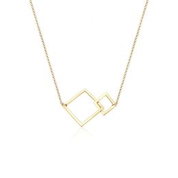 Elli Damen Kette mit Anh&auml;nger "Anh&auml;nger Quadrat 925 Sterling Silber", 45, ohne Stein, Silber 925 (Sterlingsilber), L: 45, gold, Silber 925