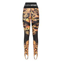 Plein Sport Damen Leggings "Baroque", schwarz, Gr. S, Obermaterial: 90% Polyester, 10% Elasthan, Hosen