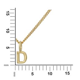 OROLINO Damen Kette mit Anh&auml;nger "Gold 375 mit Anh&auml;nger 42/45cm lang Buchstabe D", 42/45cm, Gold, L: 45 B: 5mm, gelb, Gold, B:5mm, Halsketten