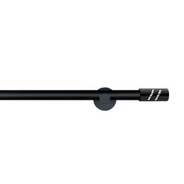 Gardinenstange Garesa, L:410cm &Oslash;:20mm, schwarz, Eisen, Gardinenstangen, "BLACK", Vorhanggarnitur, verl&auml;ngerbar, Endknopf mit Glitzersteinen