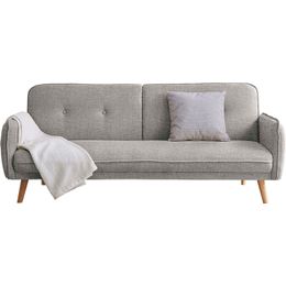 Schlafsofa Salesfever, B:188cm H:80cm T:85cm, grau, Stoff (100% Polyester), Hevea Holz, Kinderzimmer, Sofas, "Komfortables Linköping Schlafsofa", mit