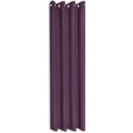 Vorhang GERSTER, B:140cm H:235cm, lila, Wirkware, Polyester, Wohnzimmer, Gardinen, "Ilia", HxB: 235x140, klasischer Uni &Ouml;senschal