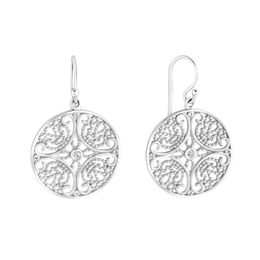 ZEEme Damen Paar Ohrh&auml;nger "925 Sterling Silber rhodiniert mit Zirkonia wei&szlig;", one-size, Silber 925 (Sterlingsilber), wei&szlig;, Silber 925