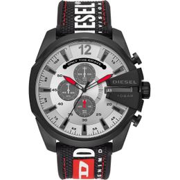 Diesel Damen Chronograph "MEGA CHIEF", schwarz, Armbanduhren, Quarzuhr, Armbanduhr, Herrenuhr, Datum, Stoppfunktion, Leuchtzeiger