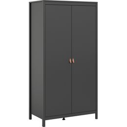 Kleiderschrank Home Affaire, B:102,1cm H:199cm T:58,4cm, schwarz, Spanplatte, Schlafzimmer, Schr&auml;nke, "Madrid, Dreht&uuml;renschrank, Aufbewahrung Kasten