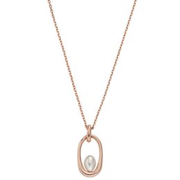 Skagen Damen Kette mit Anhänger "Schmuck Geschenk Edelstahl AGNETE", Edelstahl Perlen, L: 47,5, rosa, Edelstahl, Perlen, Halsketten, mit
