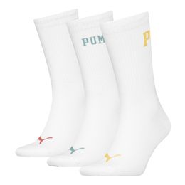 Puma Herren Socken, Gr. 43, weiß, Obermaterial: 62% Baumwolle, 24% Polyester, 10% Polyamid, 4% Elasthan, meliert, unifarben, Socken, mit verstärkten