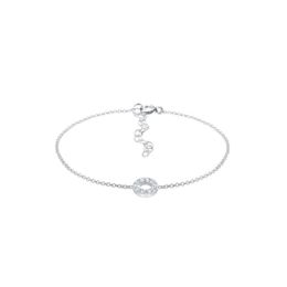 Elli Damen Armband "Kreis Weiß 925 Sterling Silber, mit Kristallen von Swarovski", 16cm,mit Steinen, Silber 925 (Sterlingsilber), silber, Silber 925