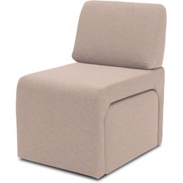 Sessel DOMO collection, B:70cm H:82cm T:70cm, rosa, 100% Polyester, Wohnzimmer, Sessel, "mit Hocker 700017 ideal f&uuml;r kleine R&auml;ume, platzsparend,
