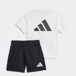 Mädchen Trainingsanzug "I BL T-SET 160", schwarz-weiß, Gr. 62, adidas Sportswear, Obermaterial: 100% Baumwolle, Sportanzüge