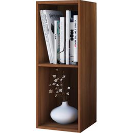 Standregal Vcm, B:34cm H:72cm T:30cmkern, nussbaum, Wohnzimmer, Regale, "Holz Stand Regal Aufbewahrung Deko Bücher Mendas 2"