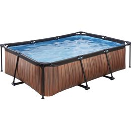 Framepool EXIT, B:150cm H:65cm L:220cm, braun, Schwimmbecken, BxLxH: 150x220x65 cm, mit Kartuschenfilter