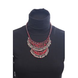 Damen Statementkette "Lucia", rot, Collezione Alessandro, Glas, Halsketten, Kette mit tausend Perlen