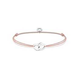 Thomas Sabo Damen Armband "Herzen", 20, Silber 925 (Sterlingsilber) Textil, silber, Silber 925 (Sterlingsilber), Textil, Armbänder