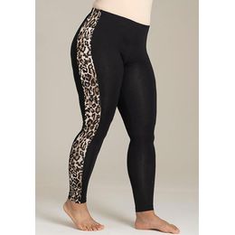 SANDGAARD Damen Leggings "AMSTERDAM", schwarz, Gr. 40, bedruckt, unifarben, Web, Obermaterial: 95% Viskose, 5% Elasthan, Hosen, mit stylischem