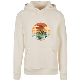 F4NT4STIC Herren Kapuzenpullover "Sonnenuntergang Berglandschaft", wei&szlig;, Gr. L, Obermaterial: 65% Baumwolle, 35% Polyester, Pullover, Premium Qualit&auml;t