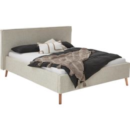 Meise M&ouml;bel Polsterbett MEISE.M&Ouml;BEL, B:205cm L:216cm, beige, Betten, "Riva", mit eichefarbigen Holzf&uuml;&szlig;en, wahlweise mit Bettkasten und Lattenrost