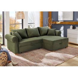 Jockenhöfer Ecksofa, B:248cm T:99cm, grün, JOCKENHÖFER GRUPPE, Korpus: 100% Polyester;Kissen: 100% Polyester, Wohnzimmer, Sofas, "List L-Form", viel Stauraum, 2