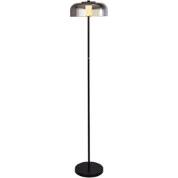 Searchlight Stehlampe "Frisbee Floor Lamp - Black Metal & Smoked Glass", schwarz, 1, Ø 30cm H: 146cm, 1 Stk., Leuchten
