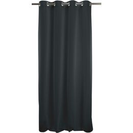 Vorhang Apelt, B:130cm H:245cm, schwarz, Jacquard, Baumwolle, Polyester, Wohnzimmer, Gardinen, "4362 Rips Uni", Wasser- und Schmutzabweisend