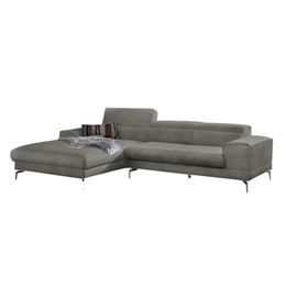 Ecksofa W.Schillig, B:303cm H:70cm T:193cm, grau, Chenille-Flachgewebe R66 (85% Polyester, 15% Nylon), Wohnzimmer, Sofas, "piedroo, Designsofa mit