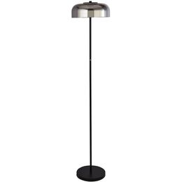 Searchlight Stehlampe "Frisbee Floor Lamp - Black Metal & Smoked Glass", 1, &Oslash; 30cm H: 146cm, 1 Stk., schwarz, Wohnzimmer, Leuchten