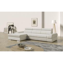 Sit & More Ecksofa SIT & MORE, B:284cm H:79cm T:171cm, wei&szlig;, Luxus-NaturLeder;Luxus-Kunstleder;NaturLEDER;Microfaser Primabelle (100% Polyester), Wohnzimmer,