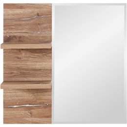 Spiegel Innostyle, B:82cm H:80cm T:17cm, grau, Holzwerkstoff, MDF, Spiegelglas, Flur, Spiegel, "Linea Spiegel, 82x80x17cm (B/H/T)", 2 Ablegeboden,