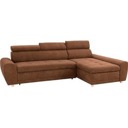 Sit & More Ecksofa SIT & MORE, B:272cm H:92cm T:169cm, braun, Flachgewebe (100% Polyester);Luxus-Microfaser (100% Polyester);Struktur (100% Polyester),