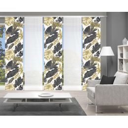 Schiebegardine Vision S, B:60cm H:260cm, grau, Polyester, Gardinen, "LETHI", DIGITALDRUCK