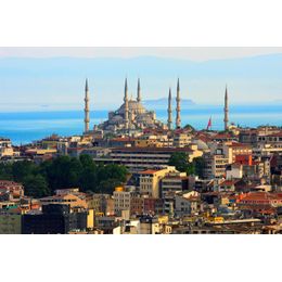 papermoon Fototapete "Istanbul Skyline", B/L: 5m x 2,8m, Bahnen: 10 Stk., bunt, Tapeten